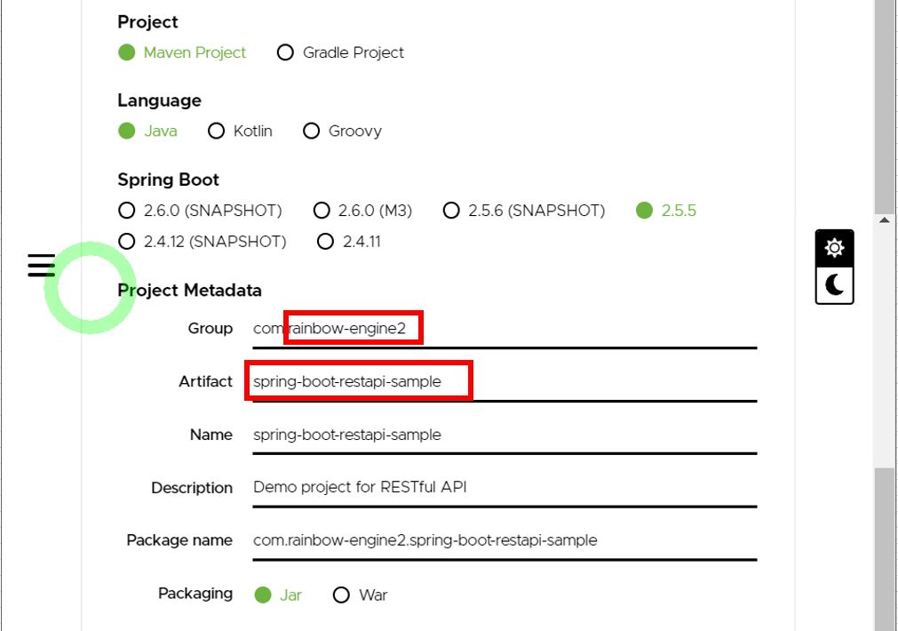 RESTful API Java Rainbow Engine